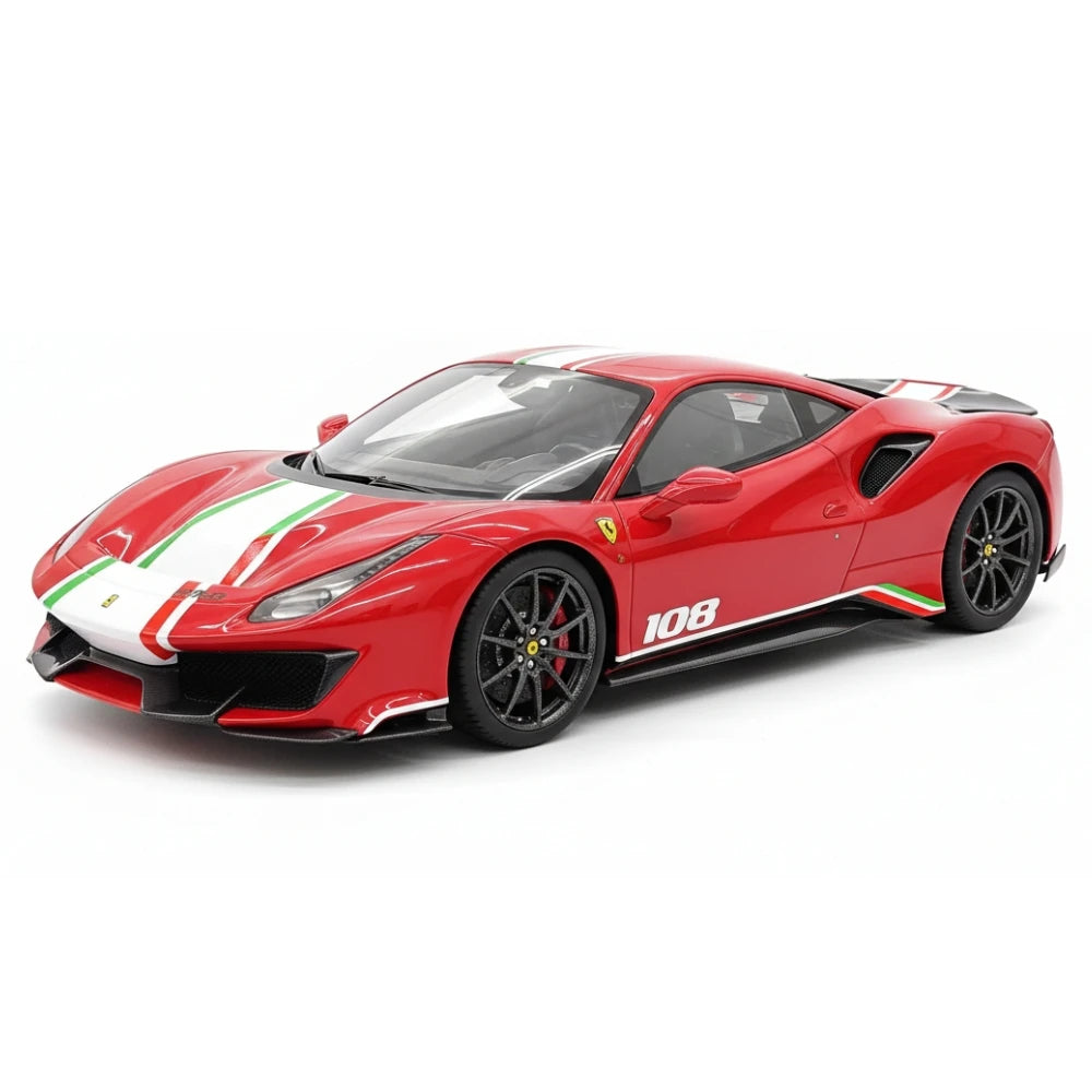 BBR 1:18 Ferrari 2019 488 Pista Coupé Rosso Corsa Tricolore Livery ...